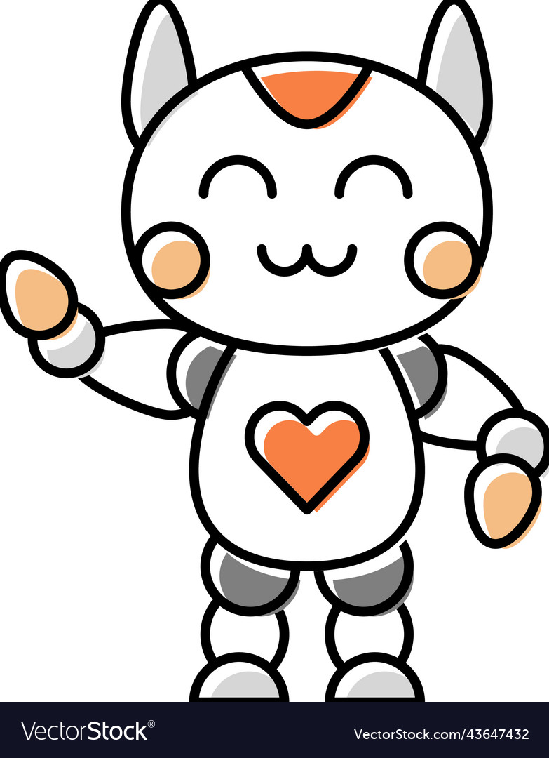 Cute robot color icon Royalty Free Vector Image