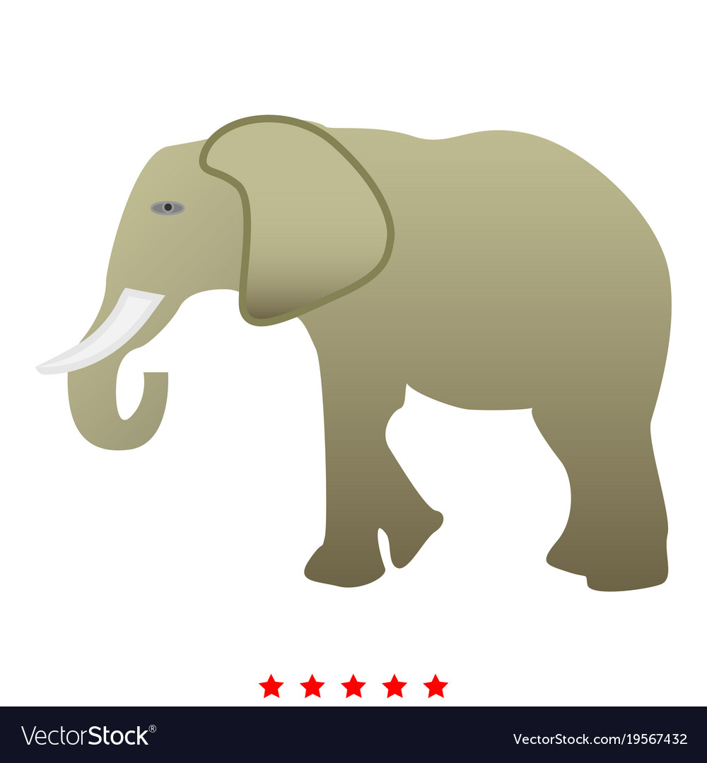 Elephant icon color fill style Royalty Free Vector Image