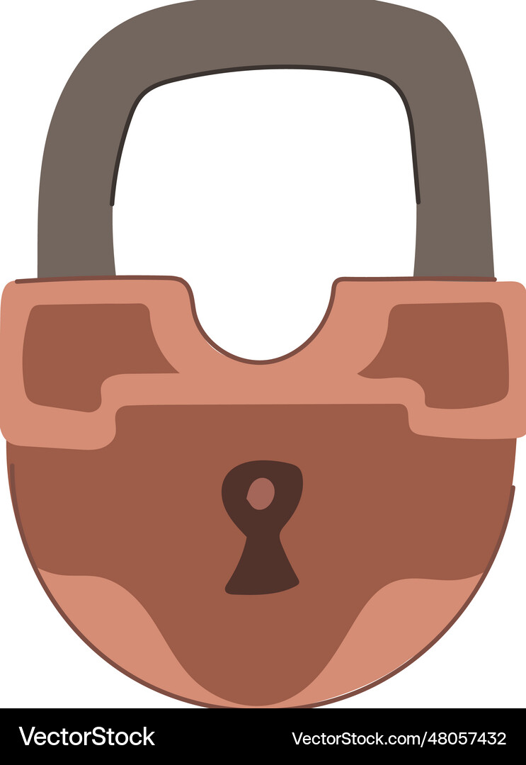Iron padlock vintage cartoon Royalty Free Vector Image