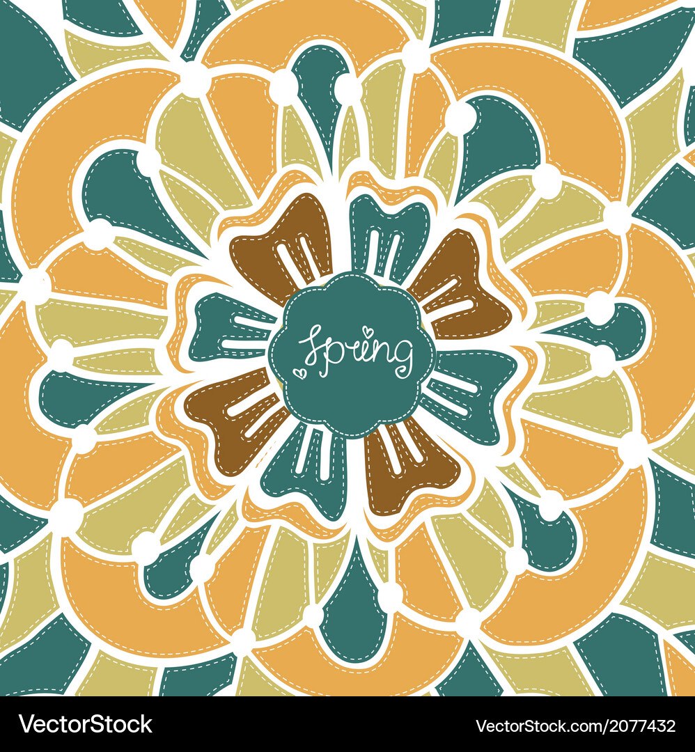 Natural floral background with spring lettering Vector Image