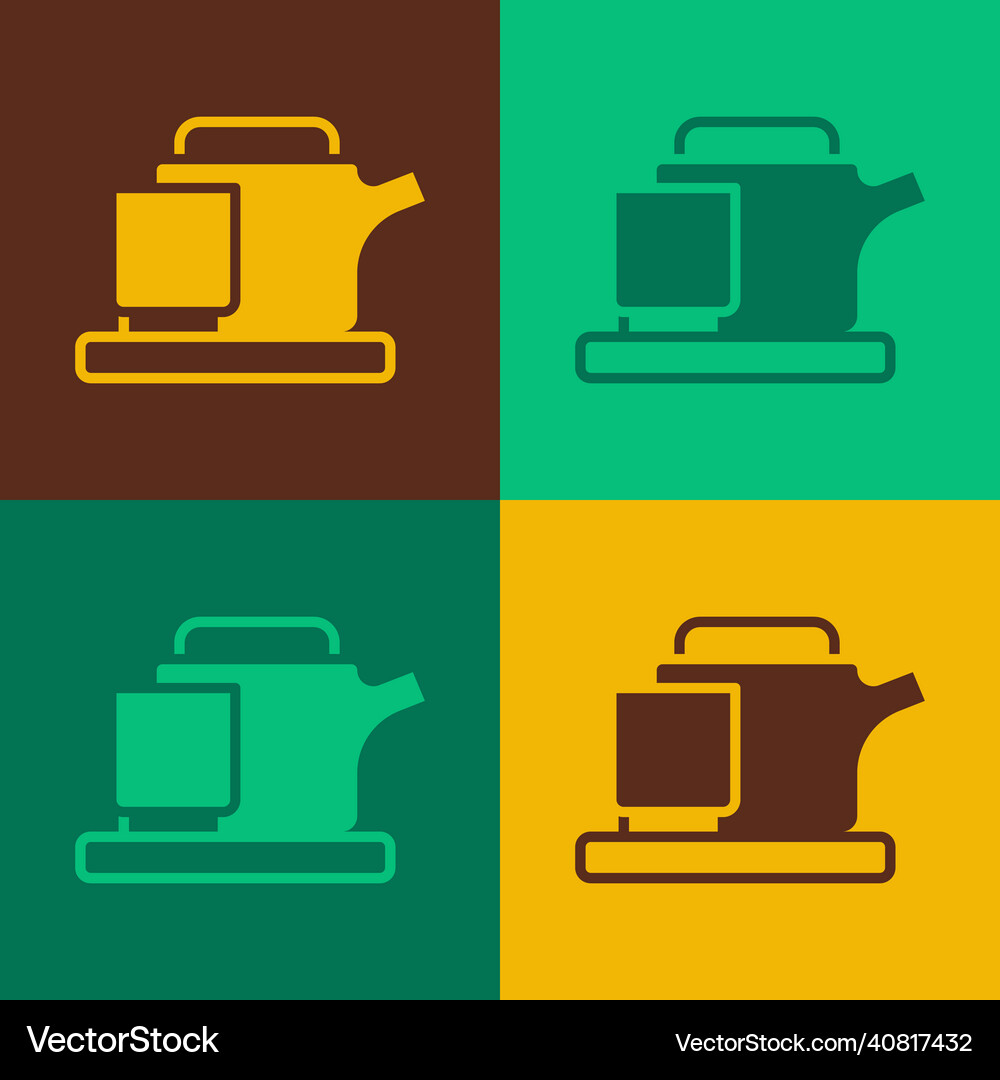 Pop art traditional tea ceremony icon isolated Vector Image