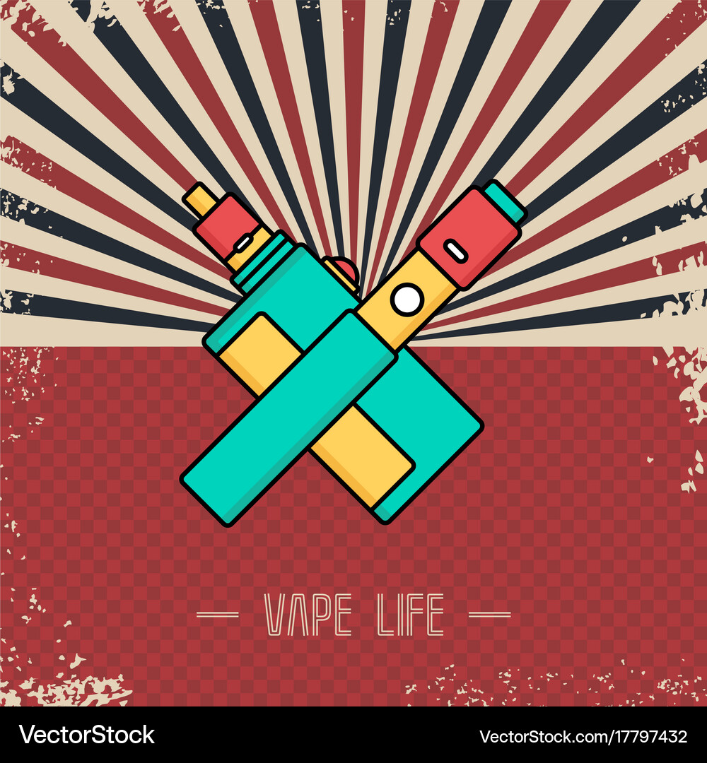 Retro vaporizer electric cigarette vapor mod Vector Image