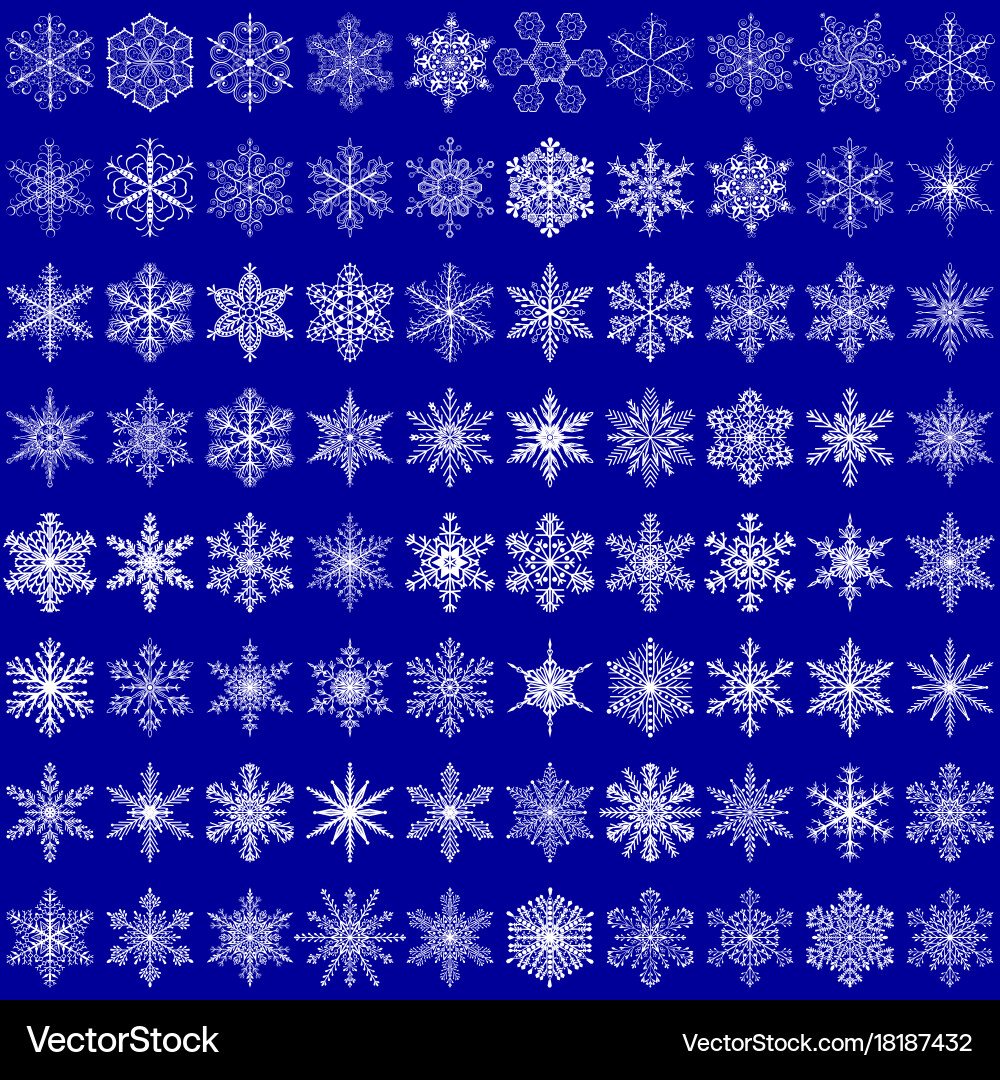 Set of snowflakes Royalty Free Vector Image - VectorStock