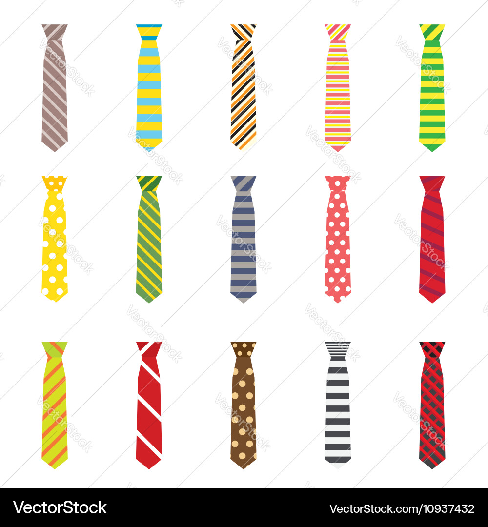 Set of ties isolated on white background Vector Image