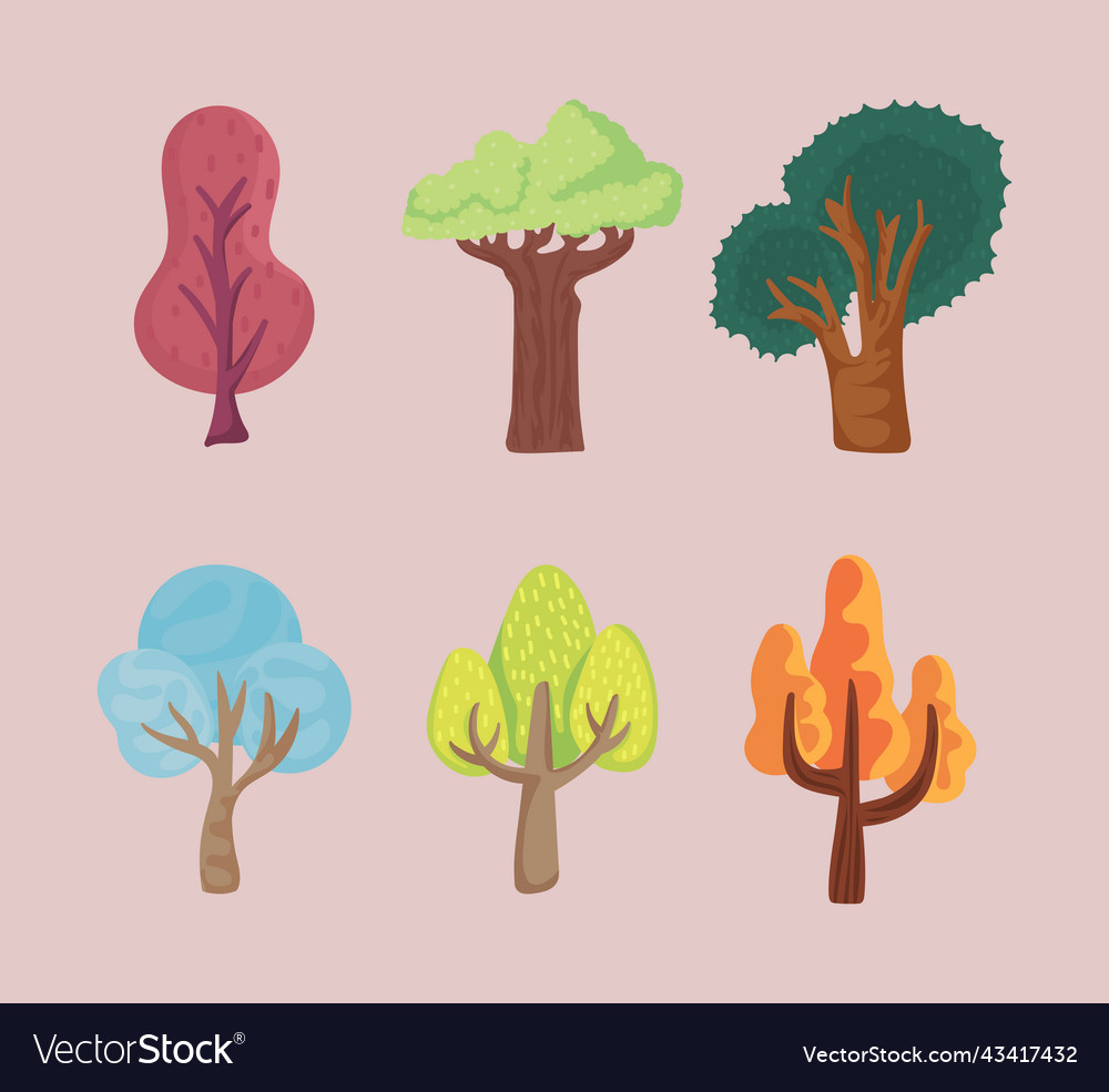 Set of trees Royalty Free Vector Image - VectorStock