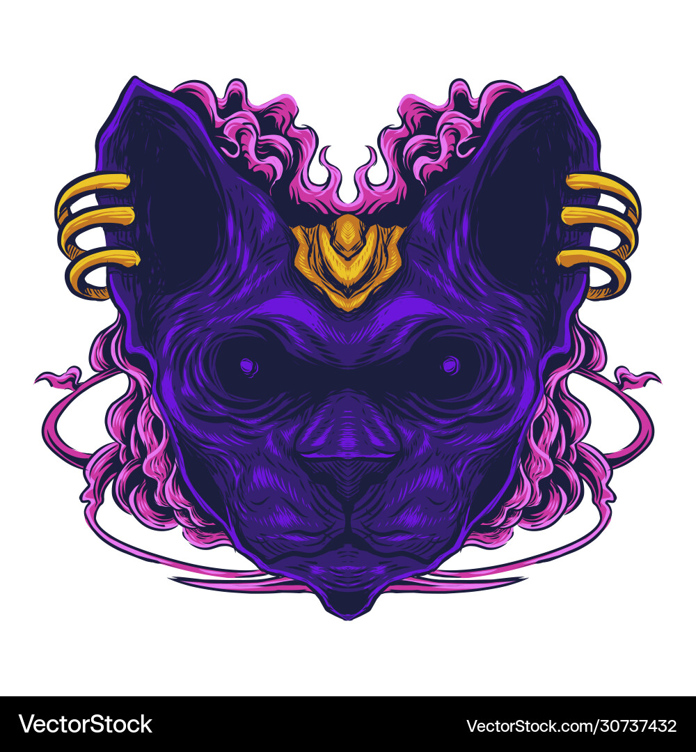 Sphynx cat head esport mascot logo Royalty Free Vector Image
