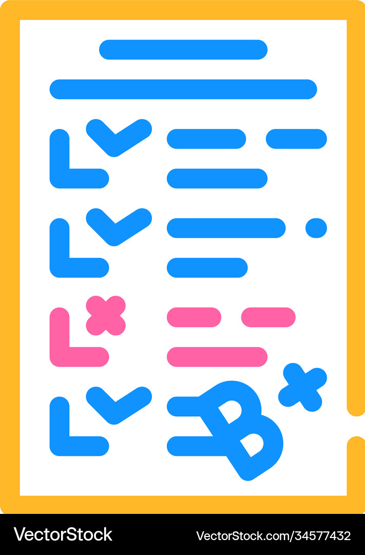 Test result color icon sign Royalty Free Vector Image