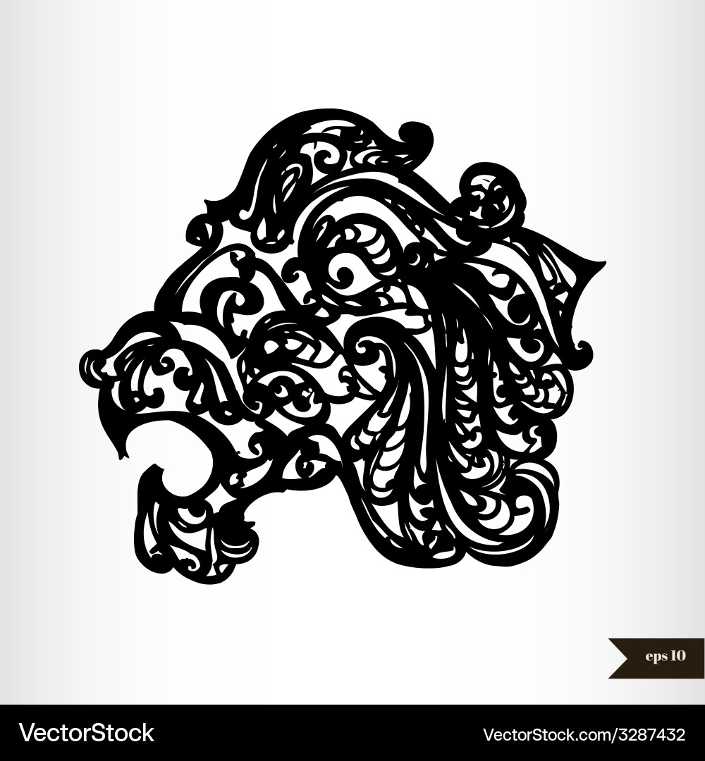 Zodiac signs black and white - Leo Royalty Free Vector Image