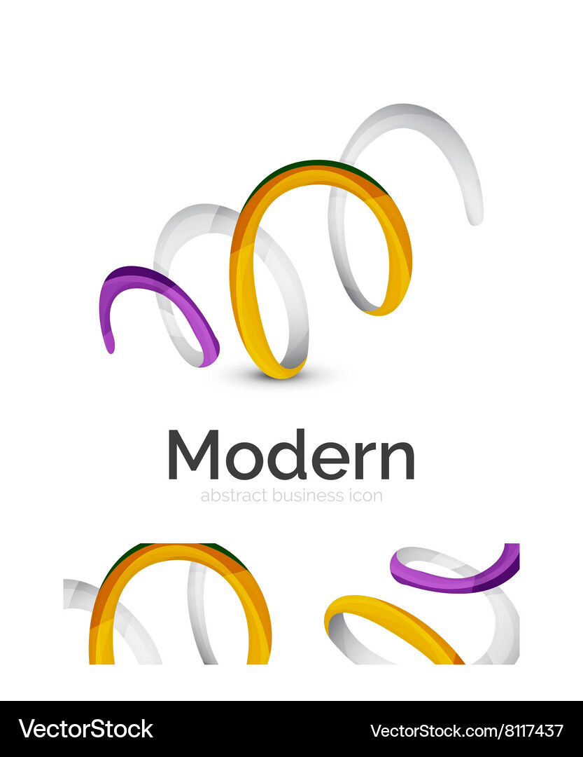 Abstract 3d swirl ribbon logo template Royalty Free Vector