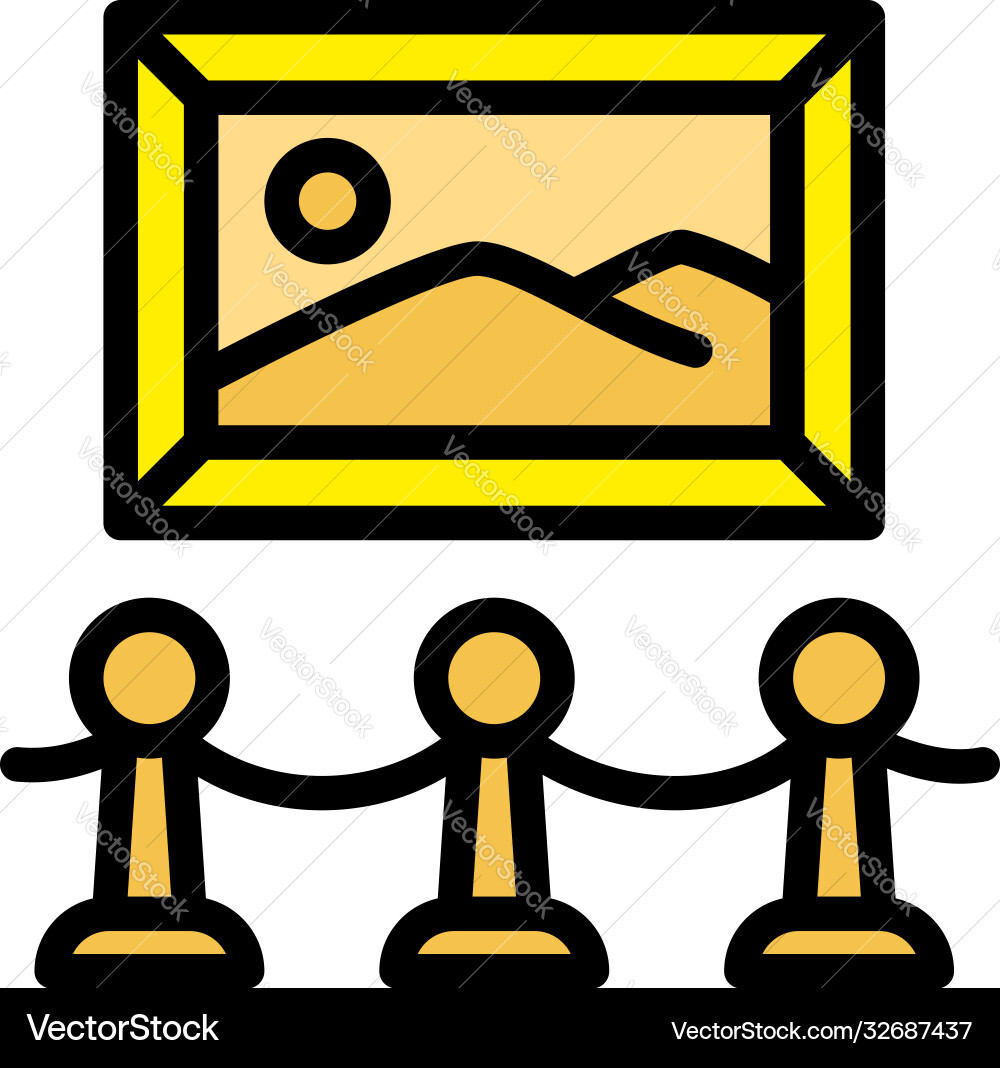 Art exhibition icon outline style Royalty Free Vector Image