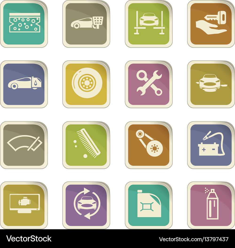 Car shop icons set Royalty Free Vector Image - VectorStock