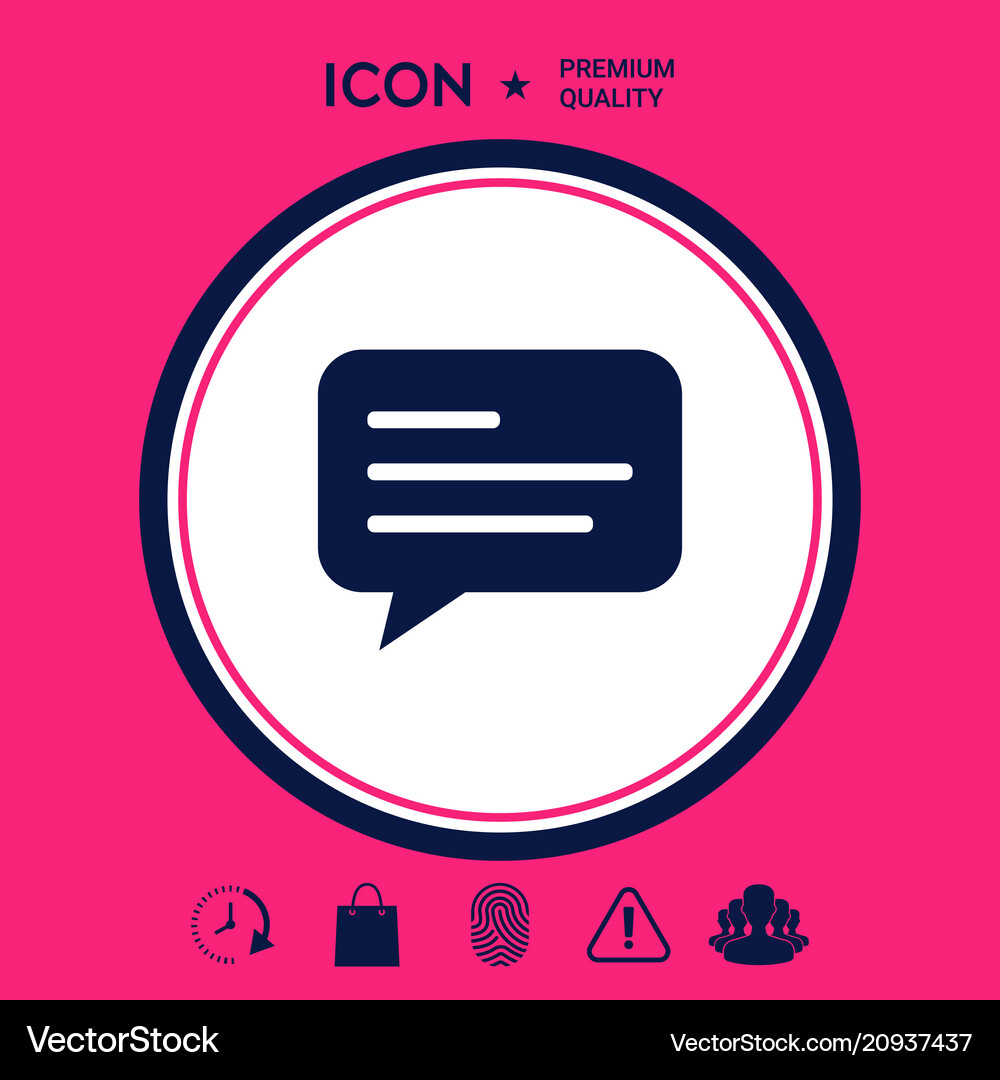 Chat icon sign with text symbol Royalty Free Vector Image