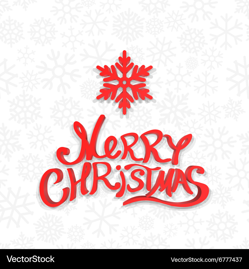 Christmas greeting card merry lettering Royalty Free Vector