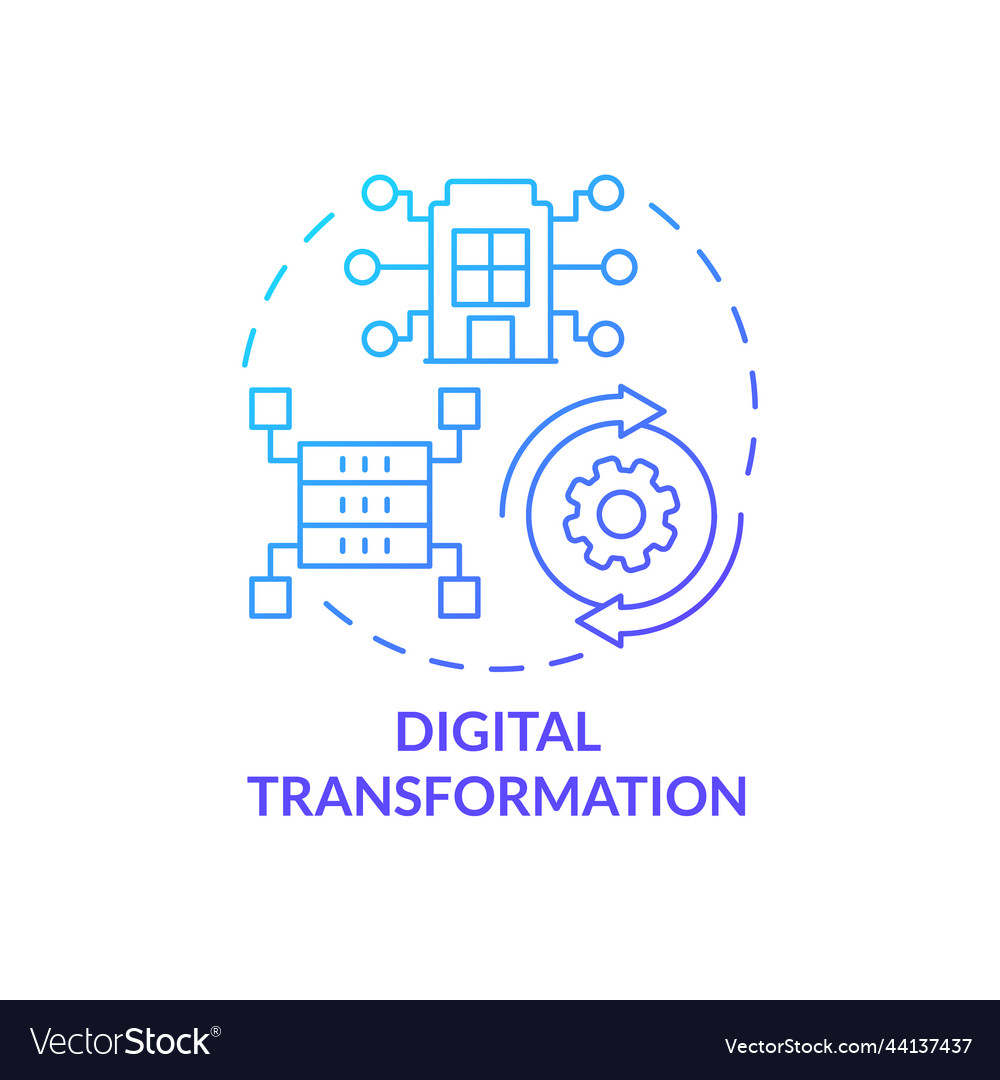 Digital transformation blue gradient concept icon Vector Image Digital transformation blue gradient concept icon Vector Image