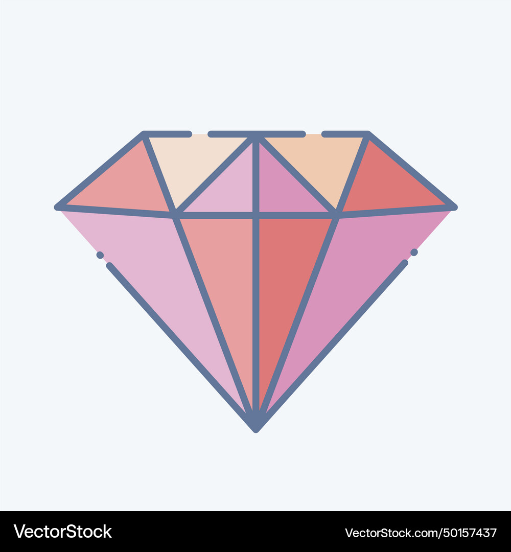 Icon diamond related to ring symbol doodle style Vector Image