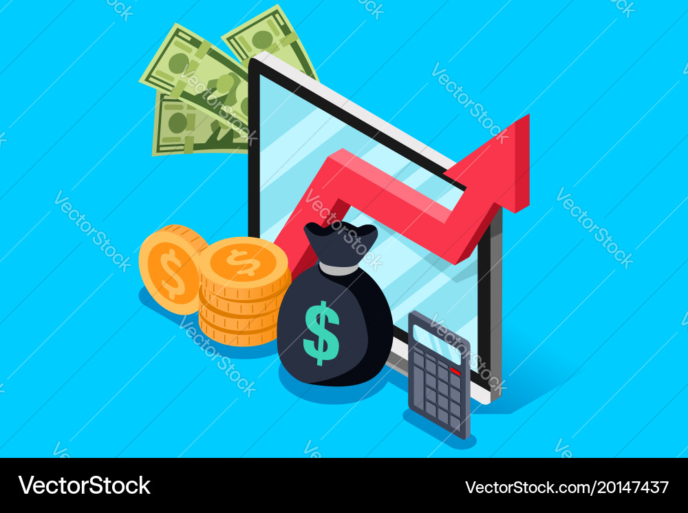 Investment increase income concept Royalty Free Vector Image