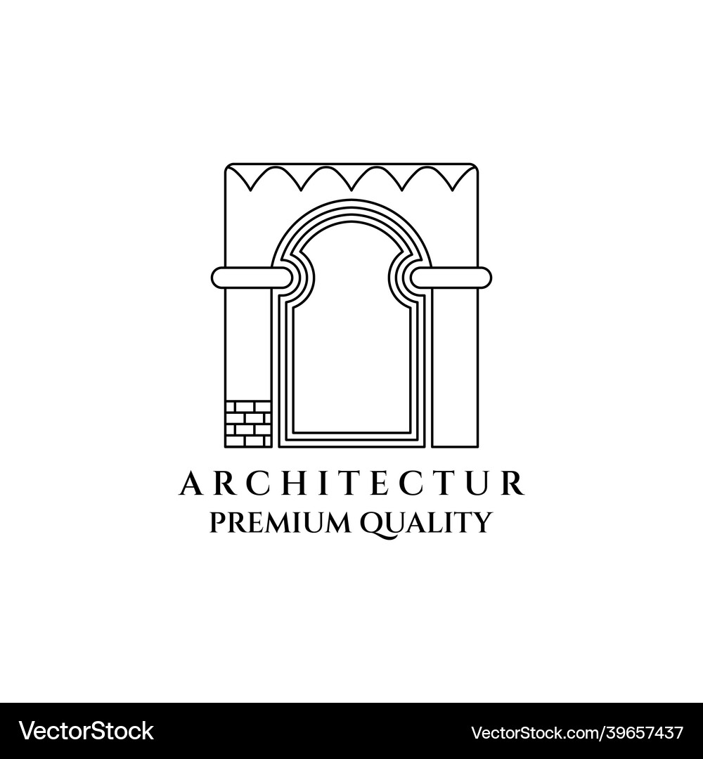 Line art icon logo minimalist design Royalty Free Vector