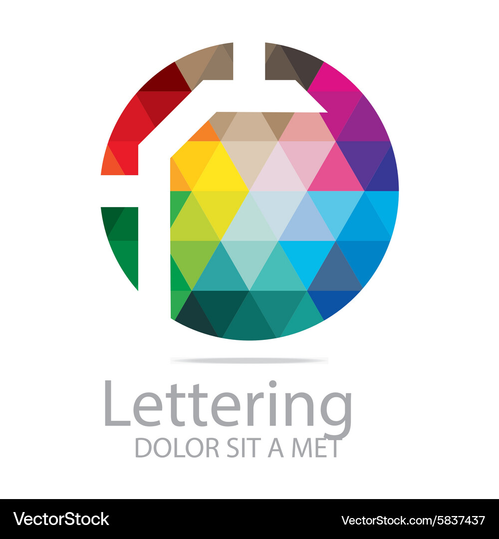 Logo abstract lettering r rainbow alphabet icon Vector Image