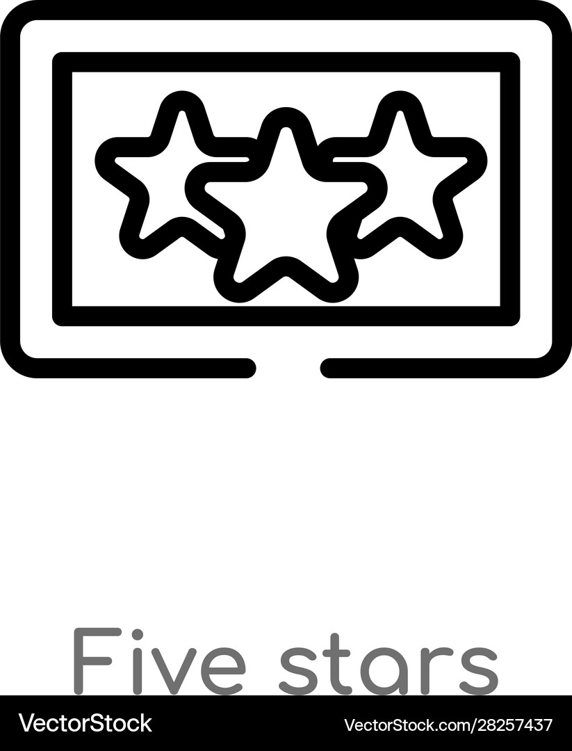 Outline five stars icon isolated black simple Vector Image