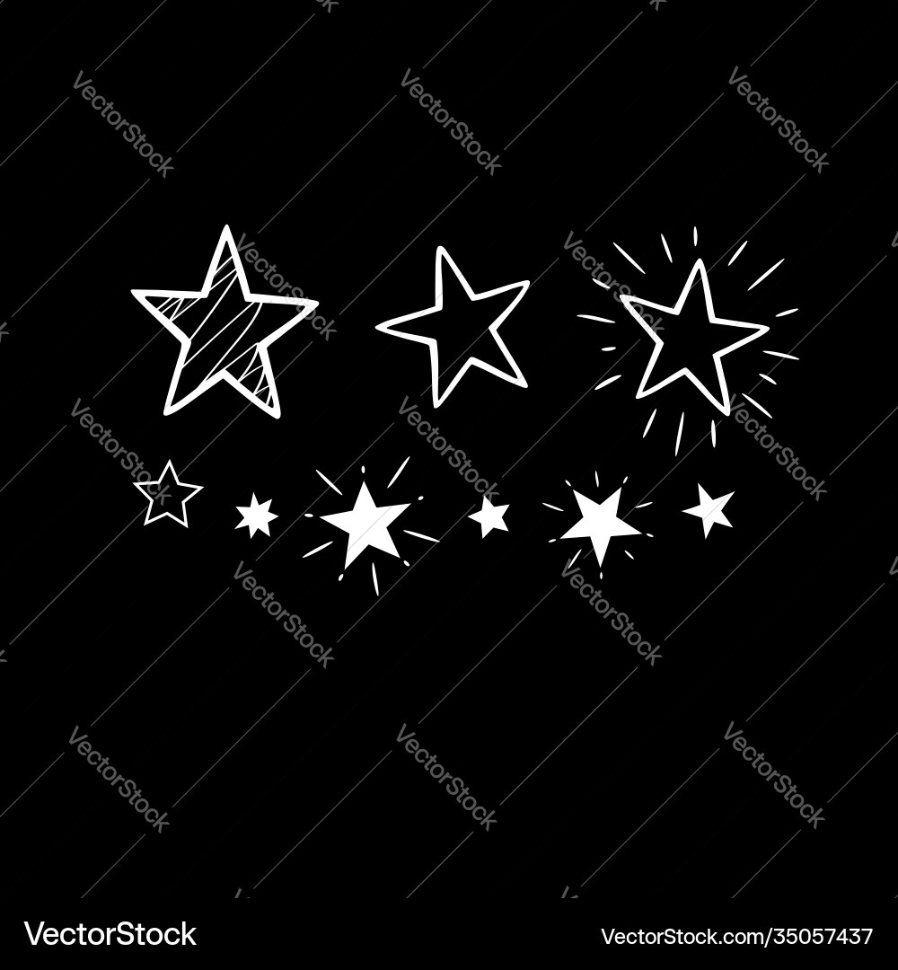 Set several festive shining stars for design Vector Image