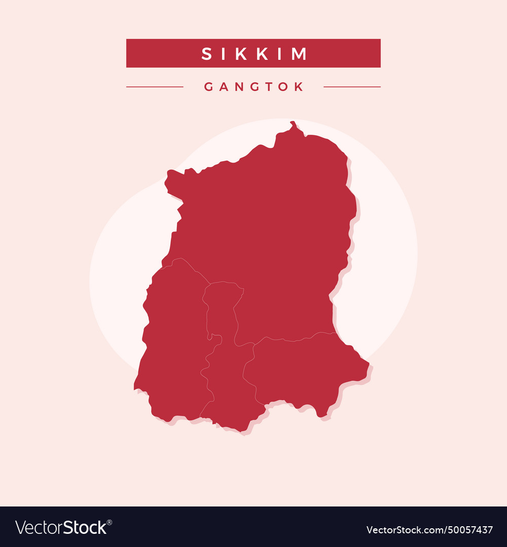 Sikkim map Royalty Free Vector Image - VectorStock