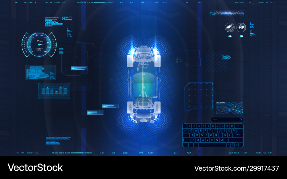 Smart braking car crash from accident Royalty Free Vector
