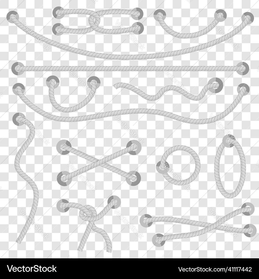 13 different style gray rope out from hole Vector Image