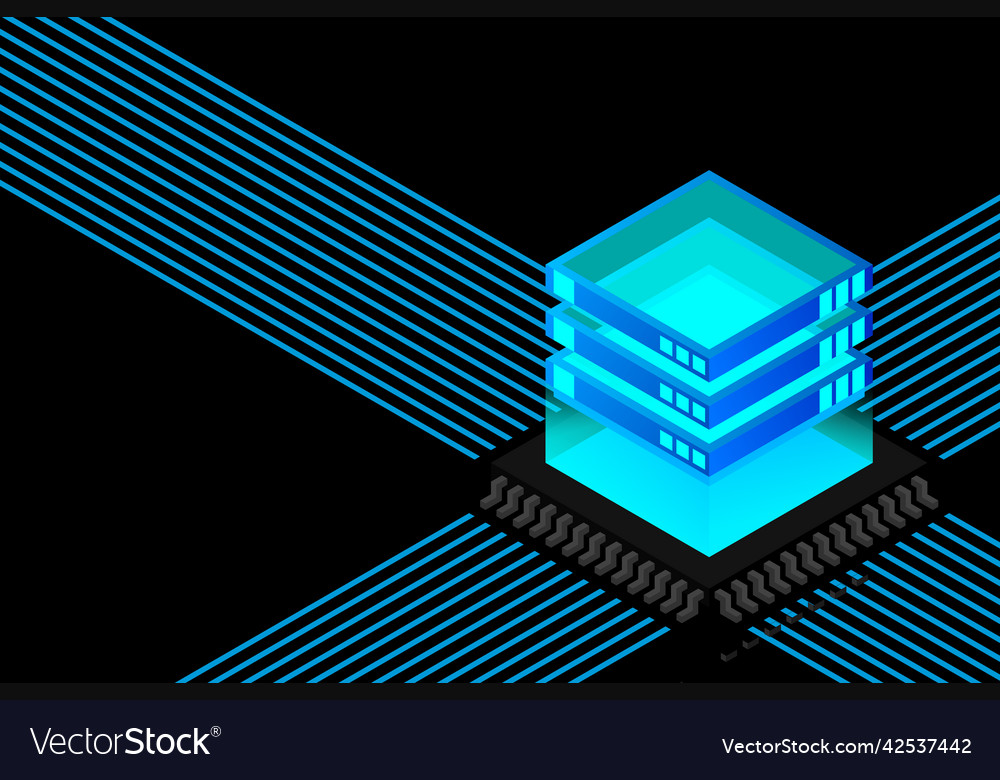 Artificial intelligence micro chip quantum Vector Image Artificial intelligence micro chip quantum Vector Image