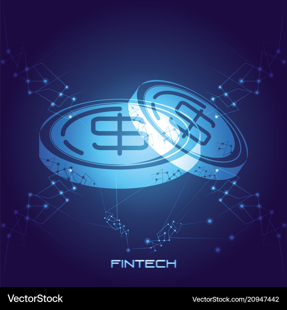 Coins money financial technology Royalty Free Vector Image