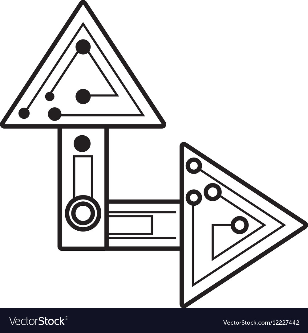 Computer circuit arrow electronic component linear