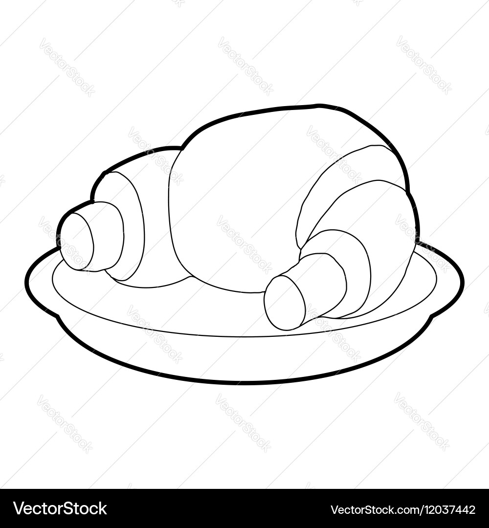 Croissant icon outline style Royalty Free Vector Image