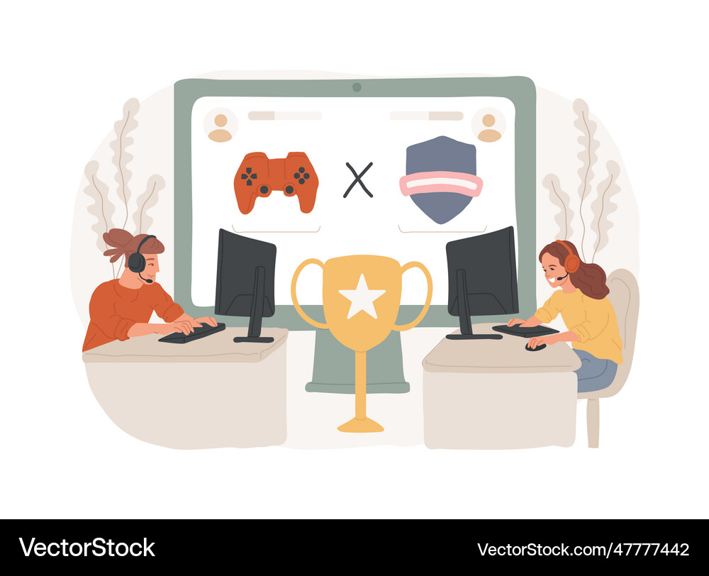 Esports collaboration isolated concept Royalty Free Vector