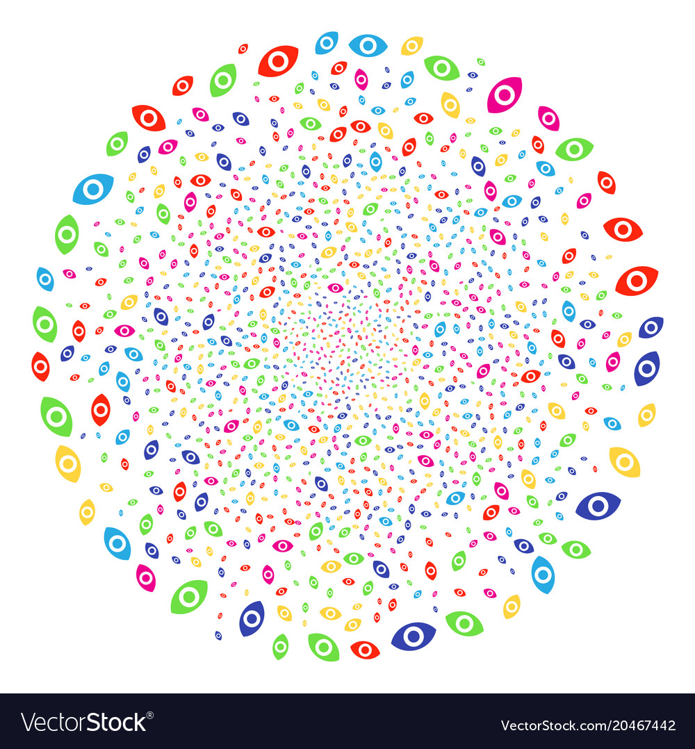 Eye exploding spheric cluster Royalty Free Vector Image Eye exploding spheric cluster Royalty Free Vector Image