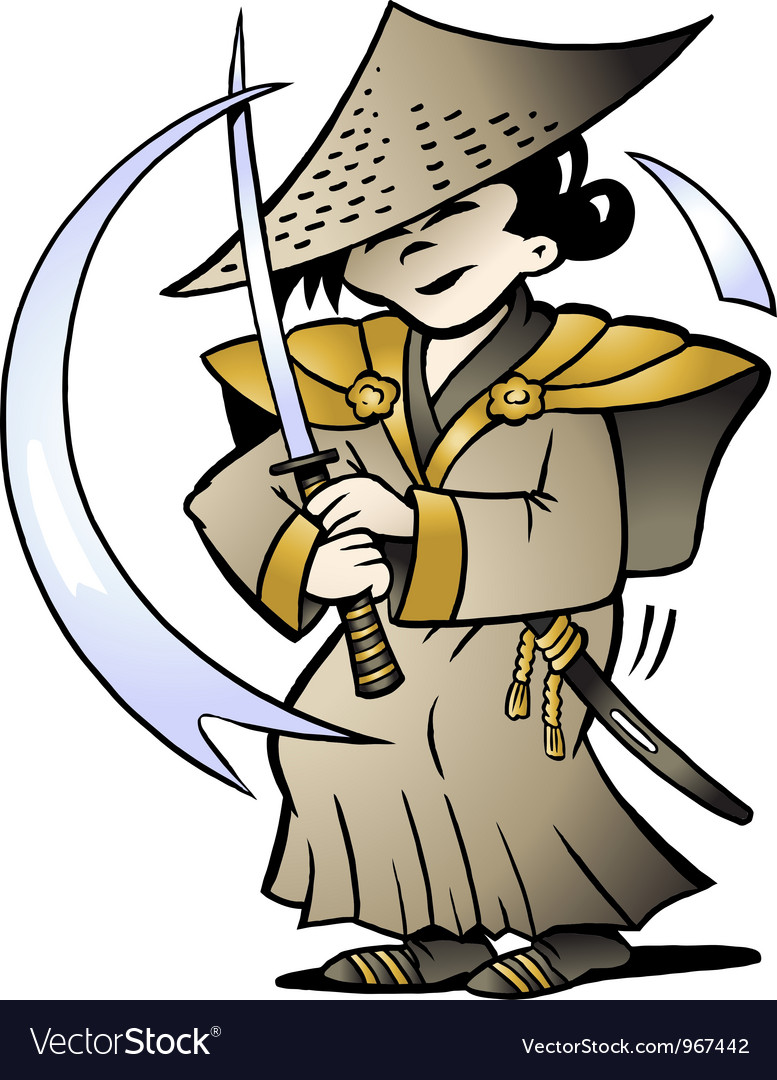 Hand-drawn of an Japanese Samurai Royalty Free Vector Image Hand-drawn of an Japanese Samurai Royalty Free Vector Image