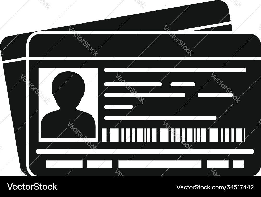Id passport card icon simple style Royalty Free Vector Image