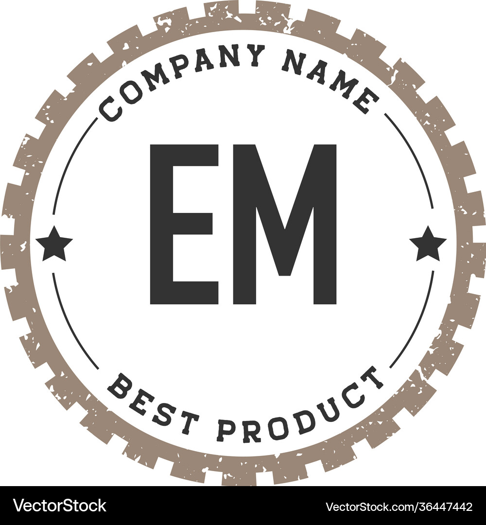 Initial letter em gear vintage logo concept Vector Image