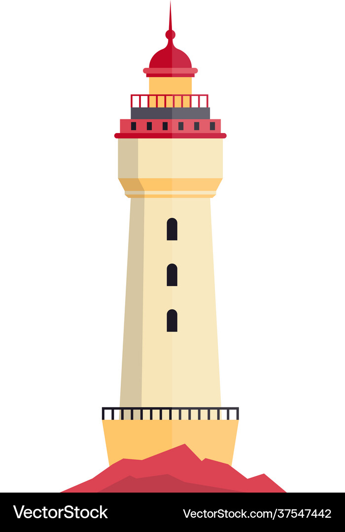 Lighthouse navigation tower Royalty Free Vector Image