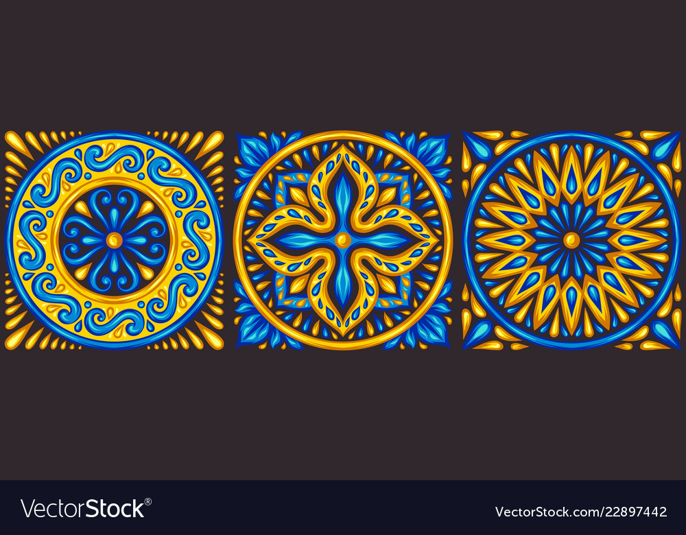 Moroccan ceramic tile pattern Royalty Free Vector Image
