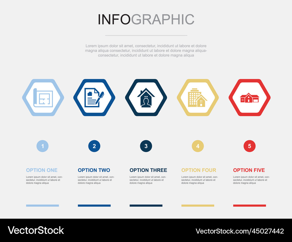 Property icons infographic design template Vector Image