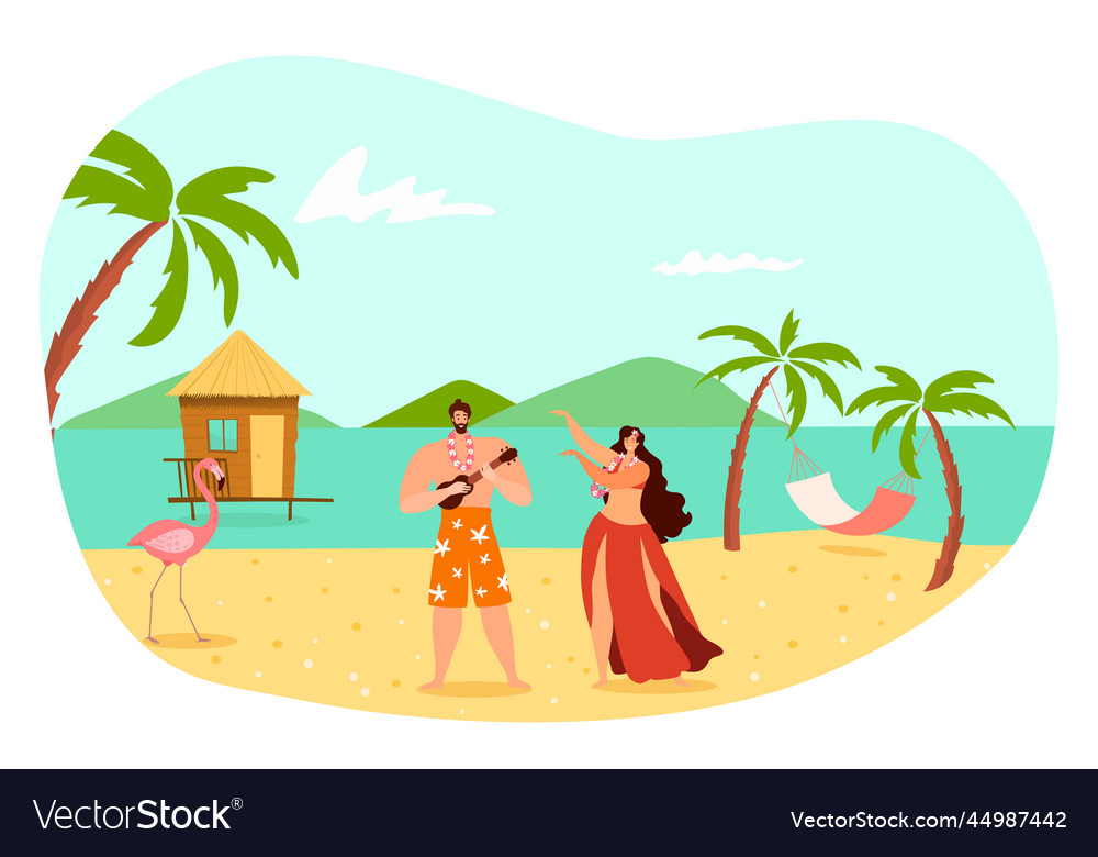 Romantic Couple Woman Man Character In Tradition Vector Image