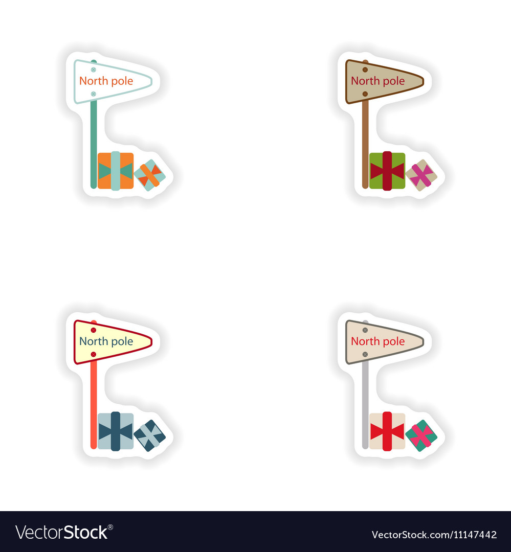 Stylish Concept Paper Sticker On White Background Vector Image