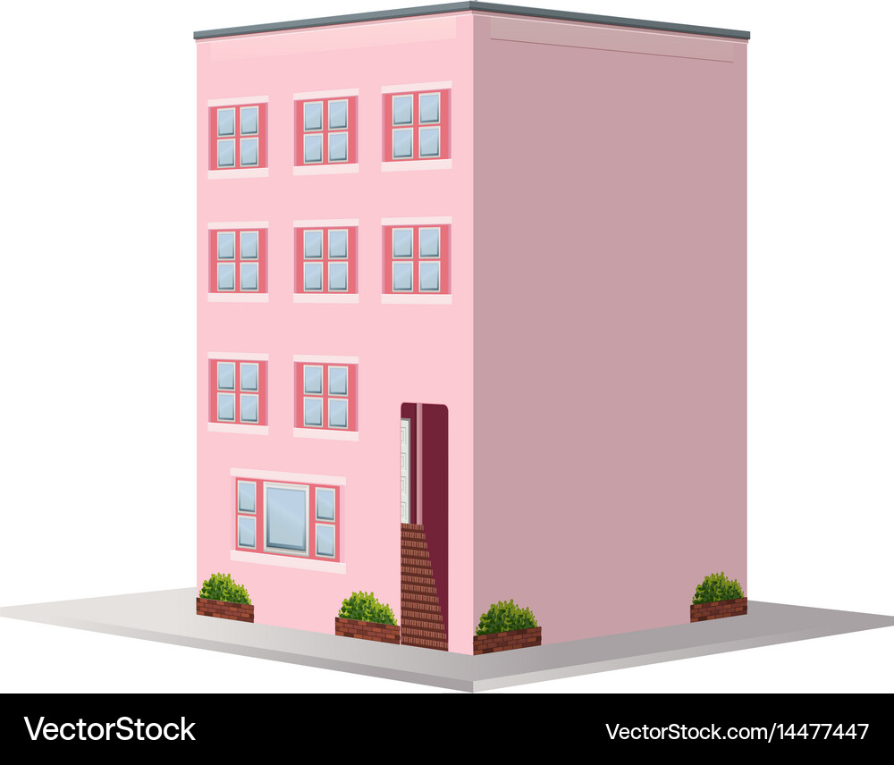 3d design for building painted in pink Royalty Free Vector