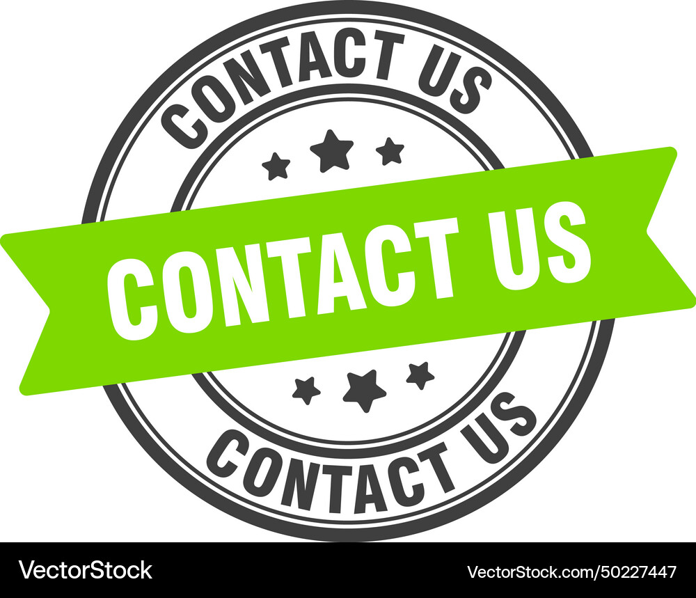 Contact us stamp label on transparent Royalty Free Vector