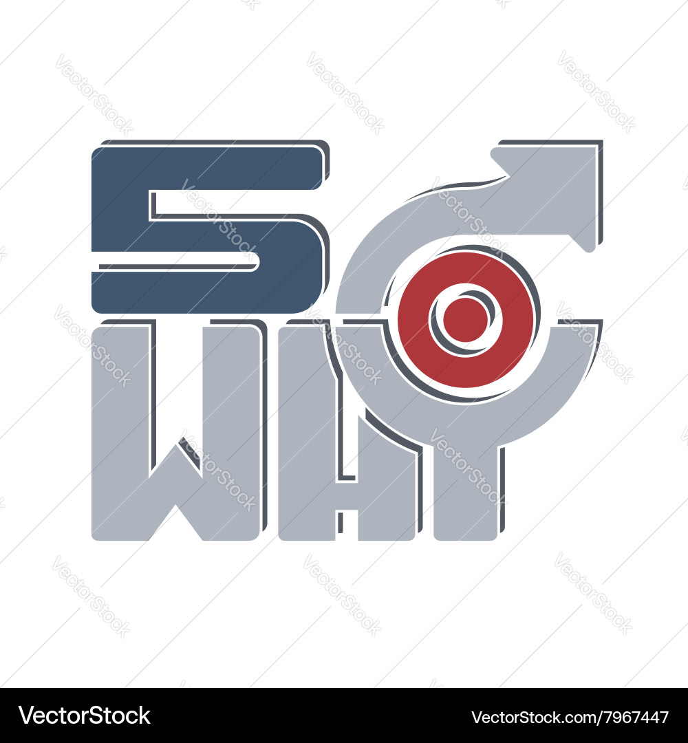 Five why methodology arrow Royalty Free Vector Image