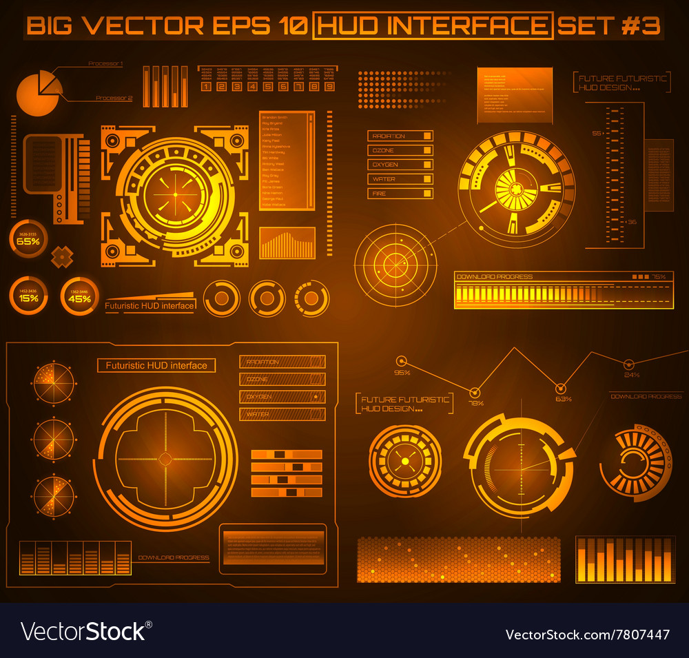 Graphic touch user interface hud Royalty Free Vector Image