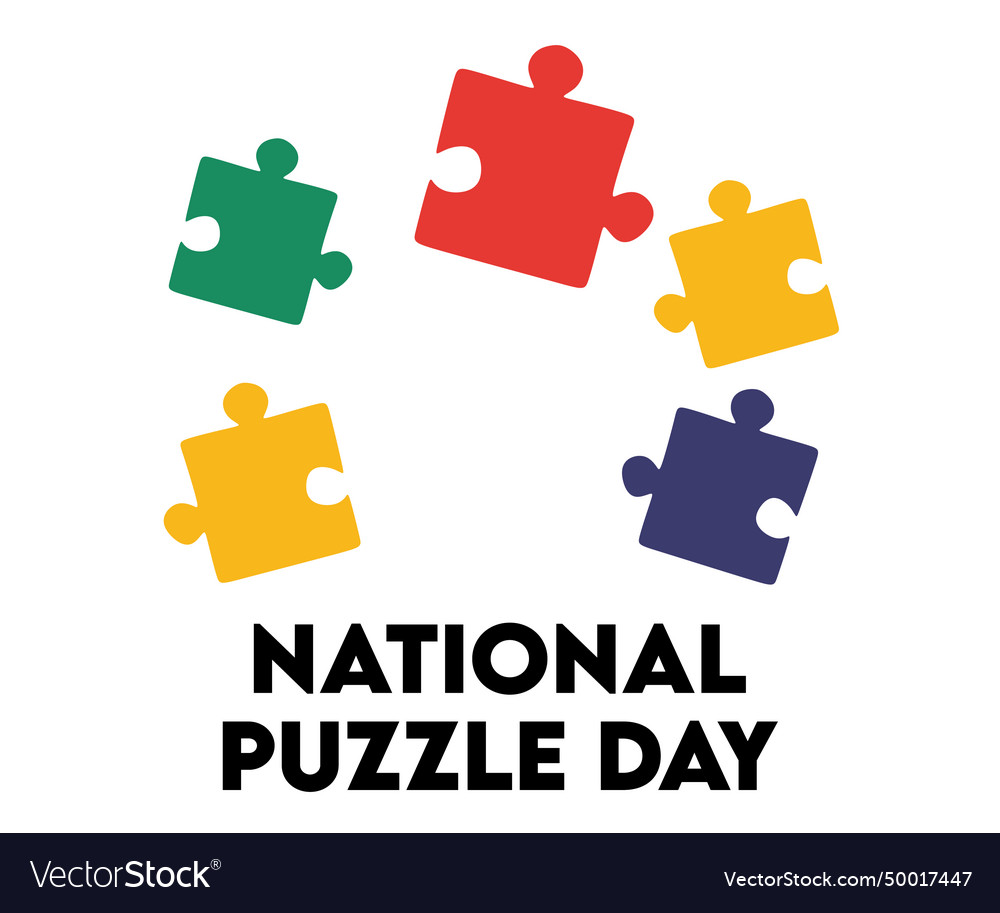 Happy national puzzle day january 29 Royalty Free Vector