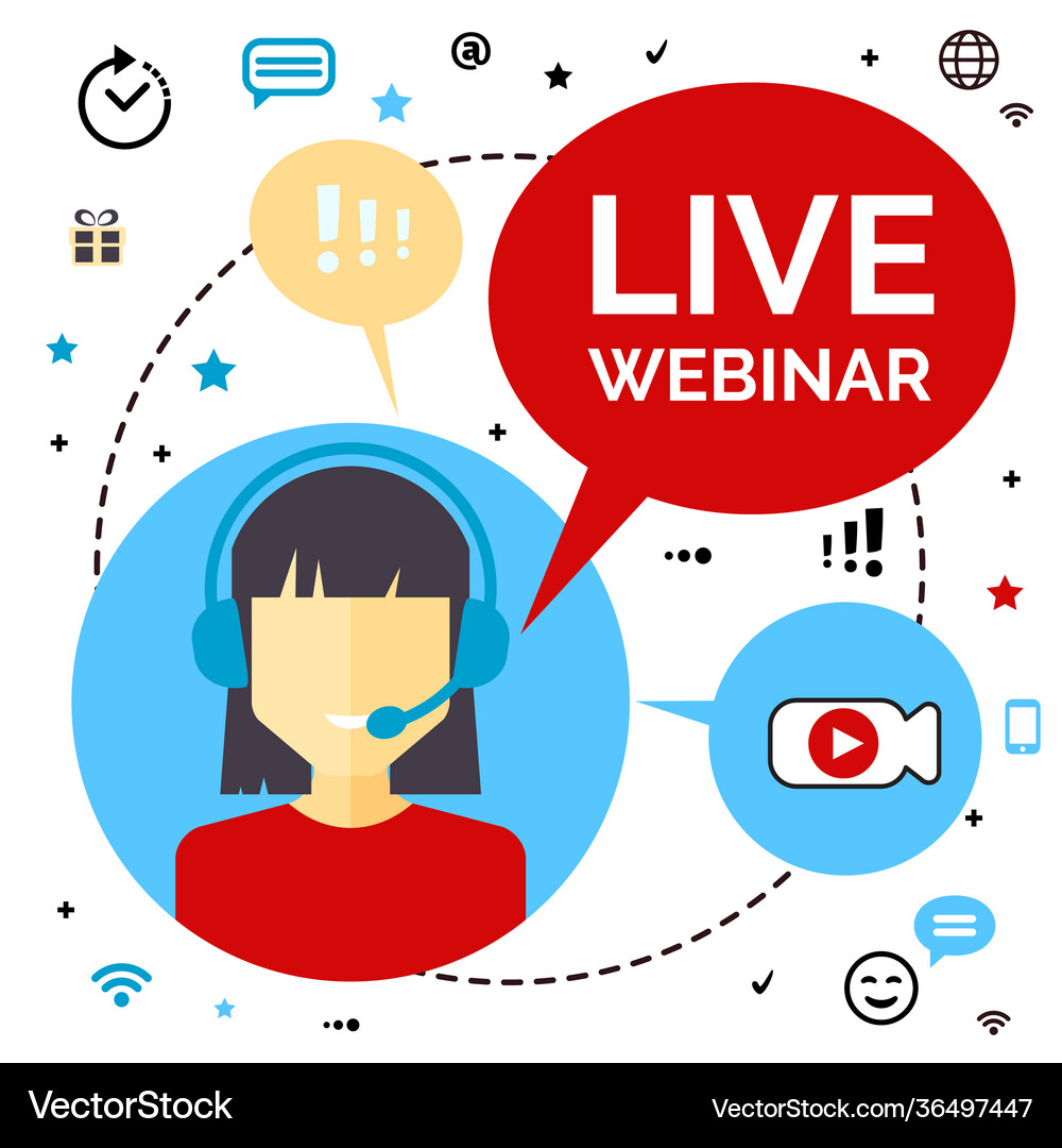 Live webinar online icon free internet education Vector Image