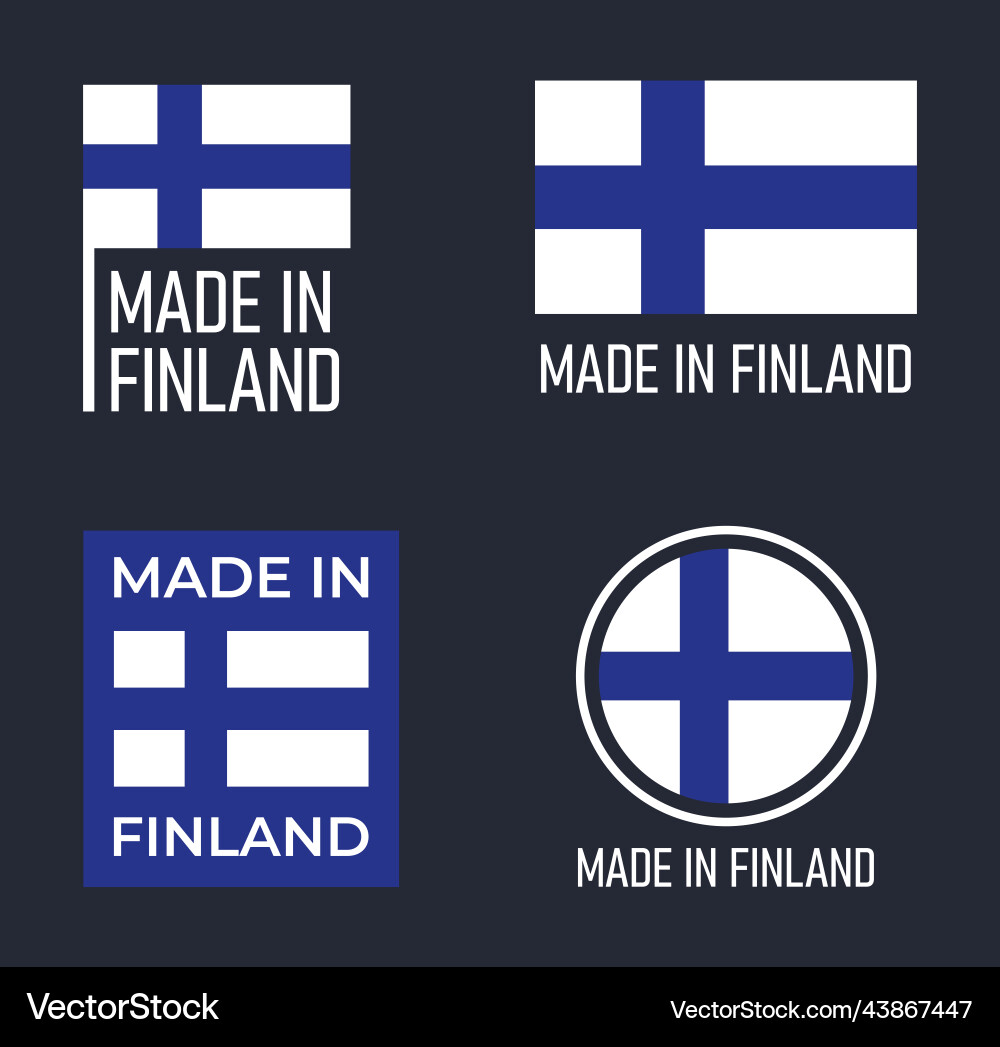 Made in finland labels set republic Royalty Free Vector