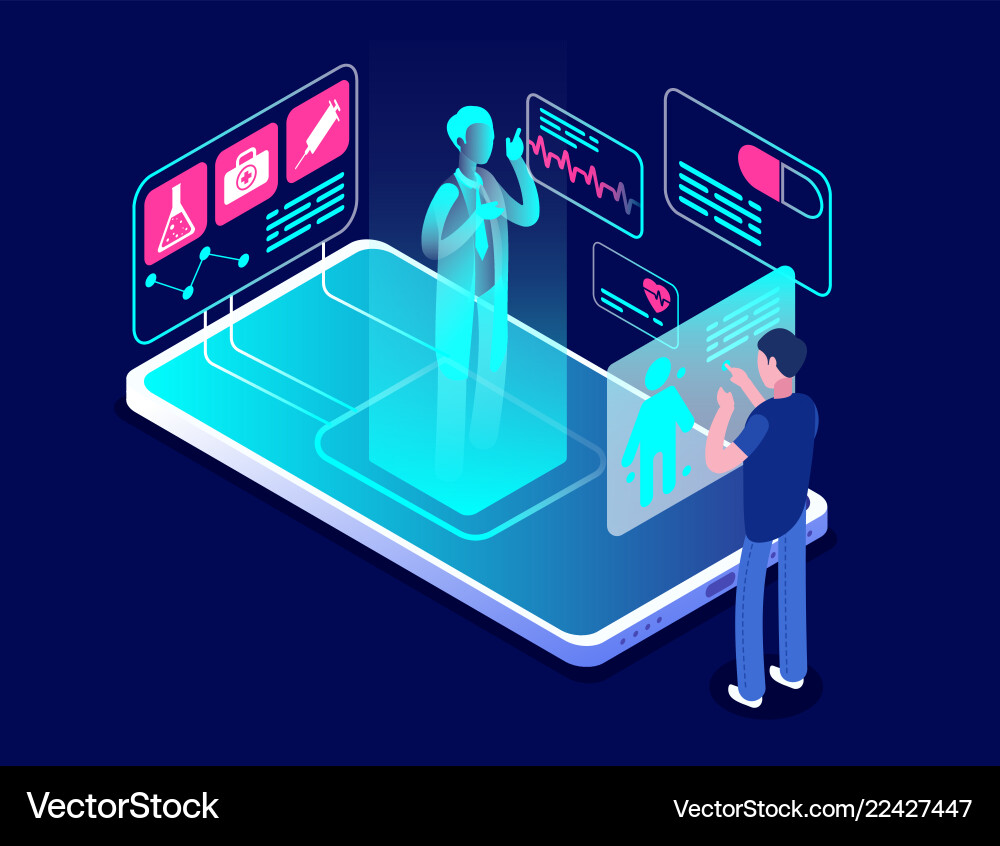 Medical app diagnostic and consulting application Vector Image