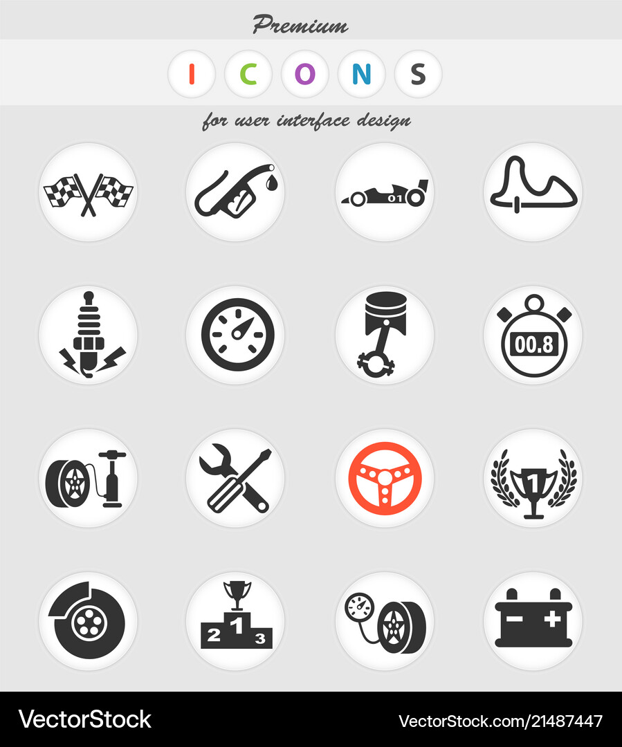Racing icon set Royalty Free Vector Image - VectorStock